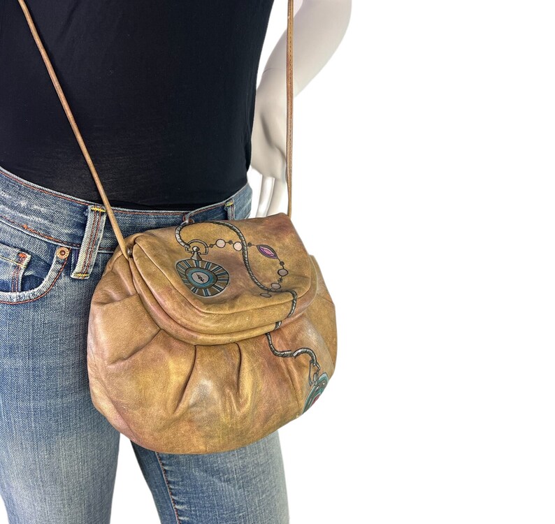 Fancy Nancy Vintage C. 1980's Leather Handpainted Hinged Pouch ...