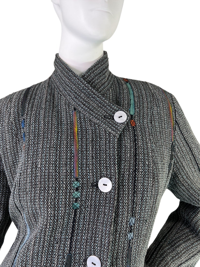 DEBORAH CROSS Textile ARTIST Unique Hand Woven Blazer Jacket S/M - Etsy