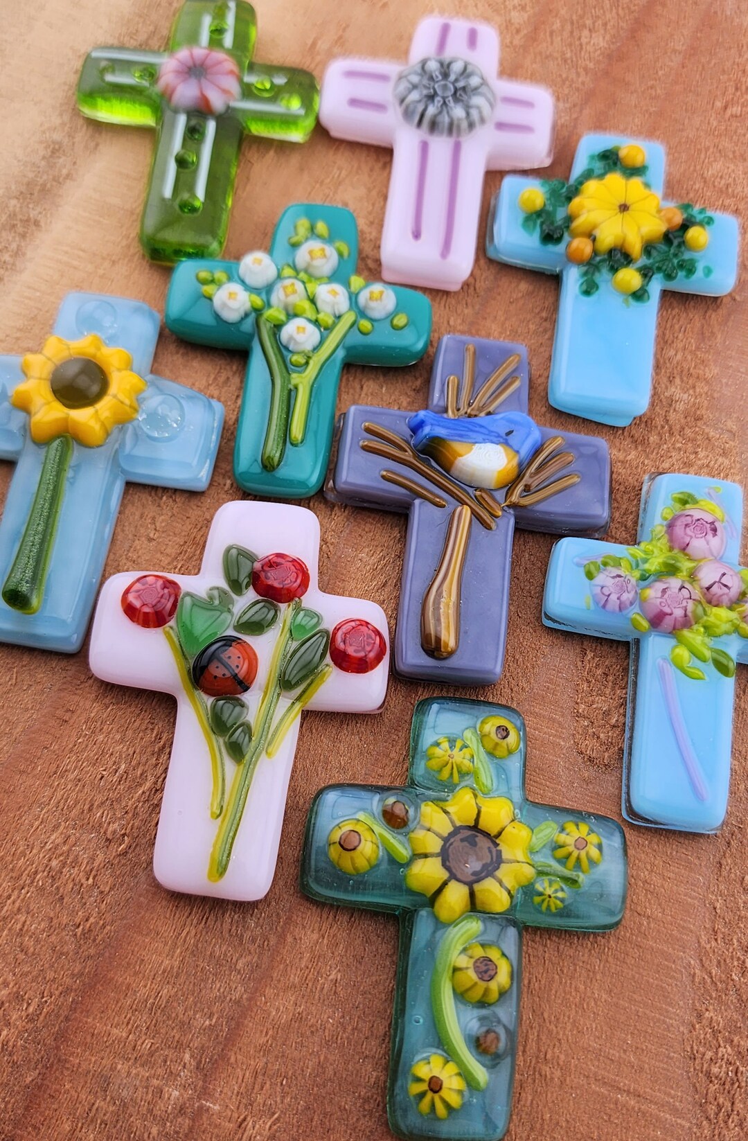 Pocket Crosses Handmade Fused Glass - Etsy