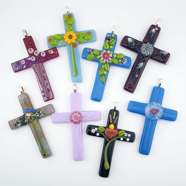 Fused Glass Cross - Etsy