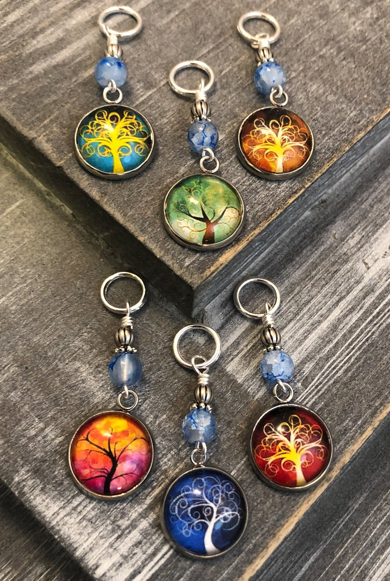 Tree of Life Stitch Markers for Knitting Progress Keepers - Etsy
