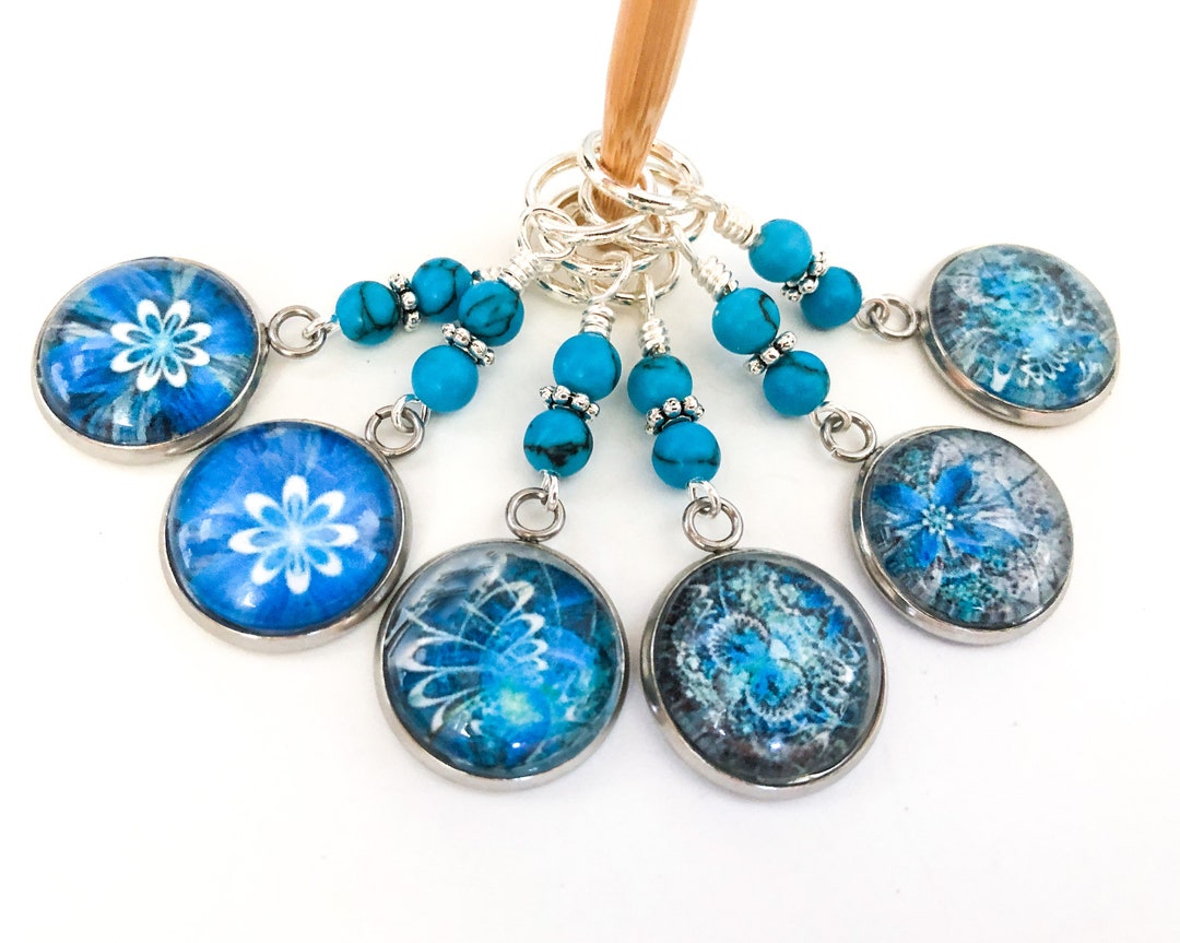 Abstract Flowers Stitch Markers for Knitting, Select Clasps for Crochet ...