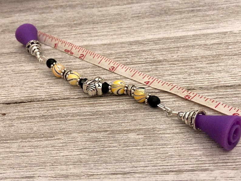 Honey Bee Knitting Needle Point Protector Beaded Stitch | Etsy