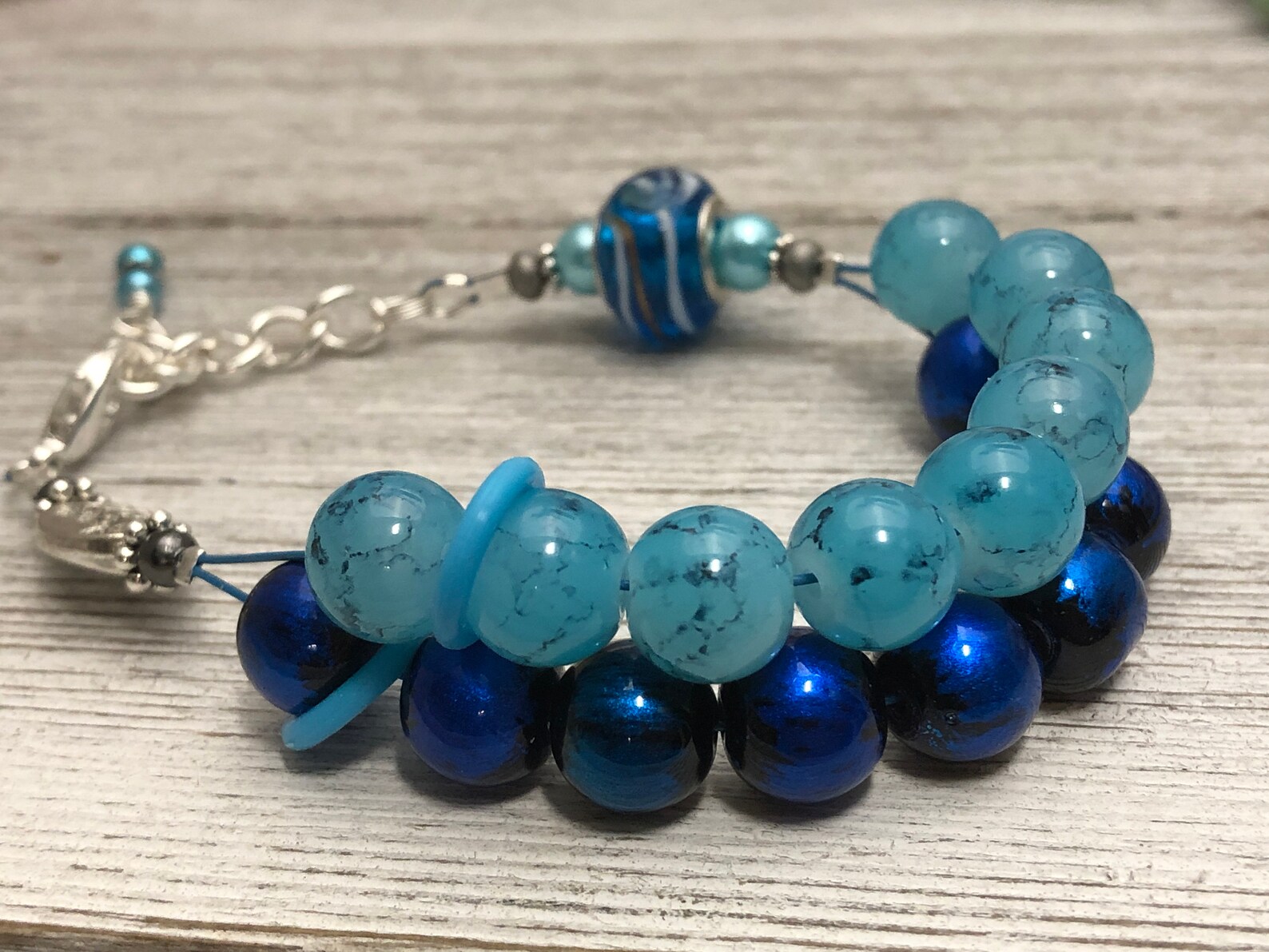 Blue Wave Abacus Counting Bracelet Row Counter for Knitting - Etsy