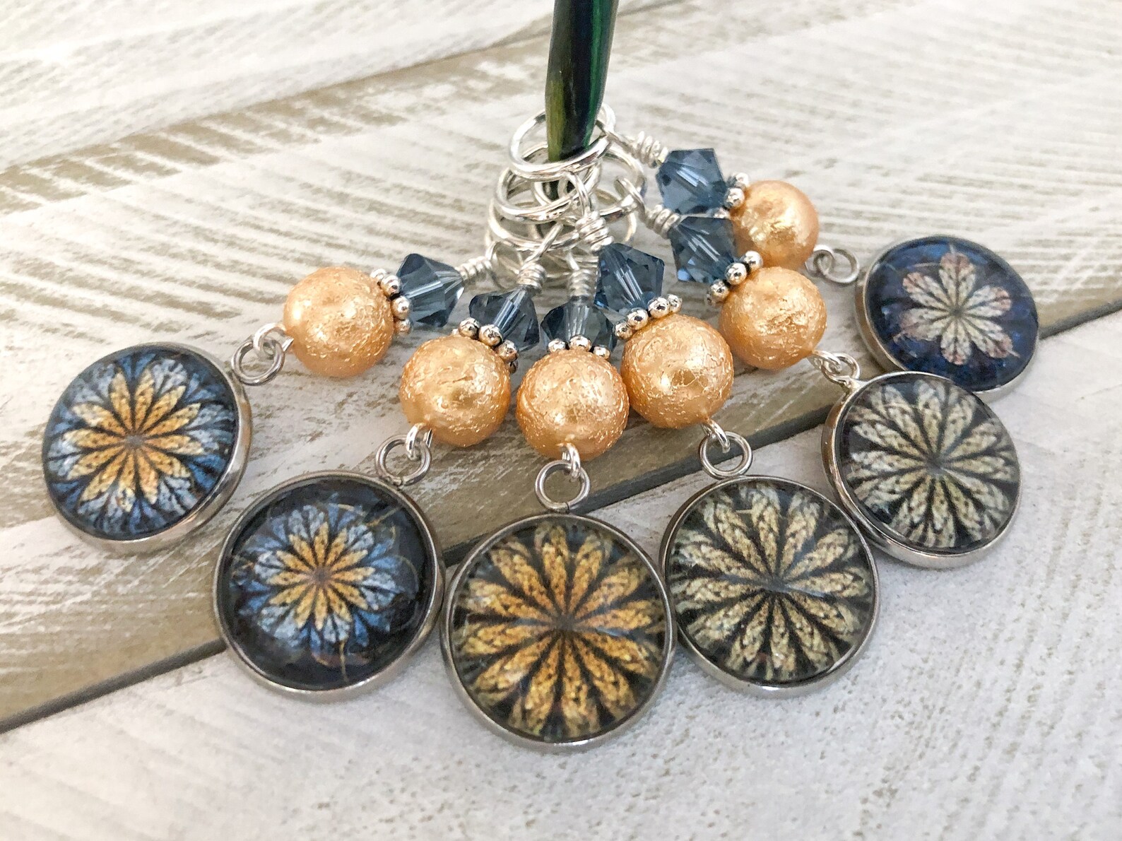 Flower Fractal Stitch Markers for Knitting or Crochet Gift - Etsy