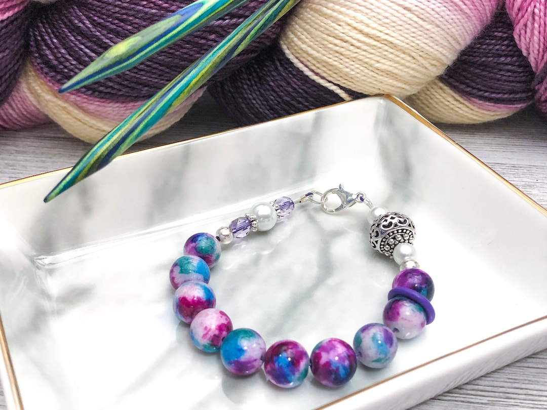 Jade Abacus Counting Bracelet: Knitting Row Counter Jewelry - Etsy