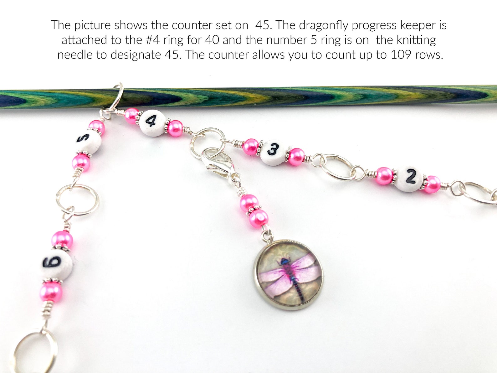 Teal Paisley Knitting Row Counter Chain Counts 0 to 99 | Etsy