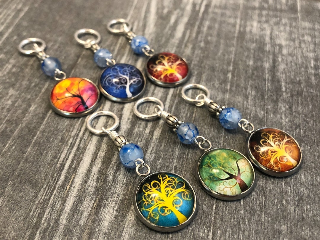 Tree of Life Stitch Markers for Knitting, Progress Keepers, Snag Free ...