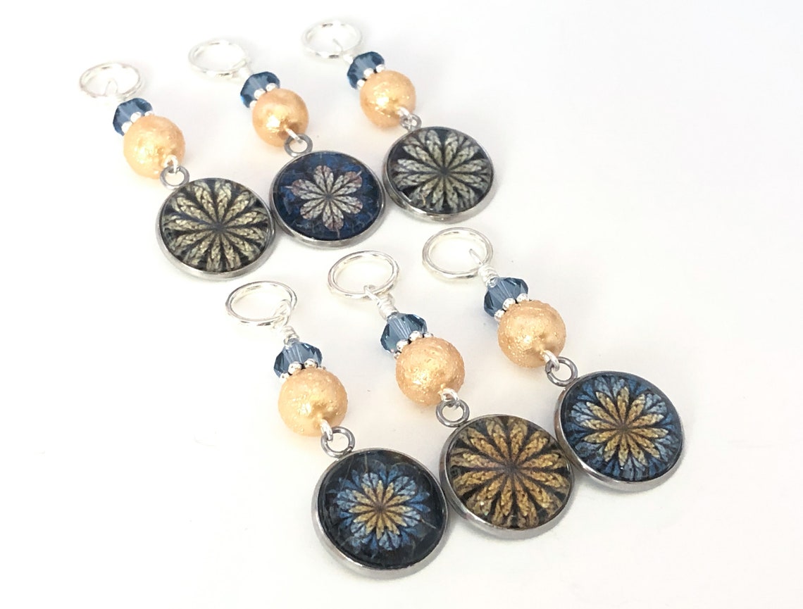 Flower Fractal Stitch Markers for Knitting or Crochet Gift | Etsy