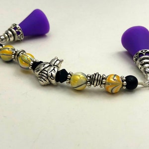 Honey Bee Knitting Needle Point Protector, Beaded Needle Stopper, Gift ...
