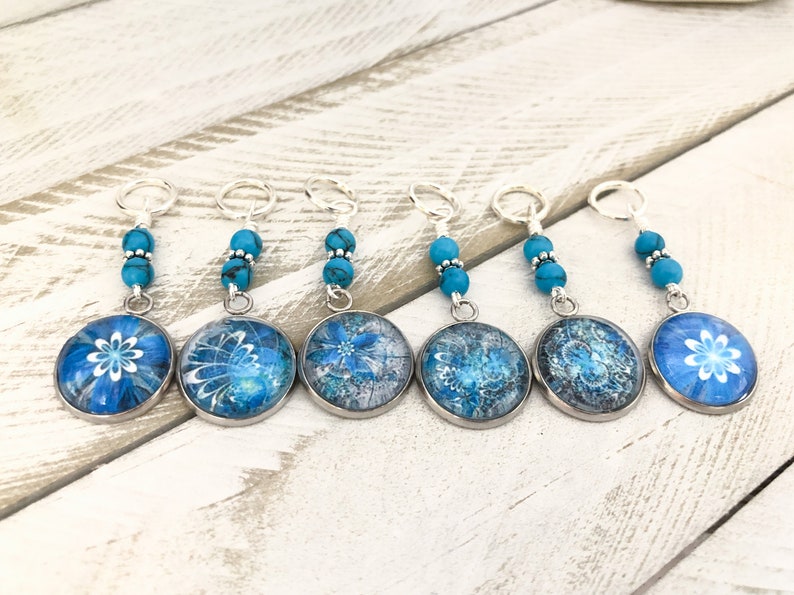 Abstract Flowers Stitch Markers for Knitting Select Clasps - Etsy