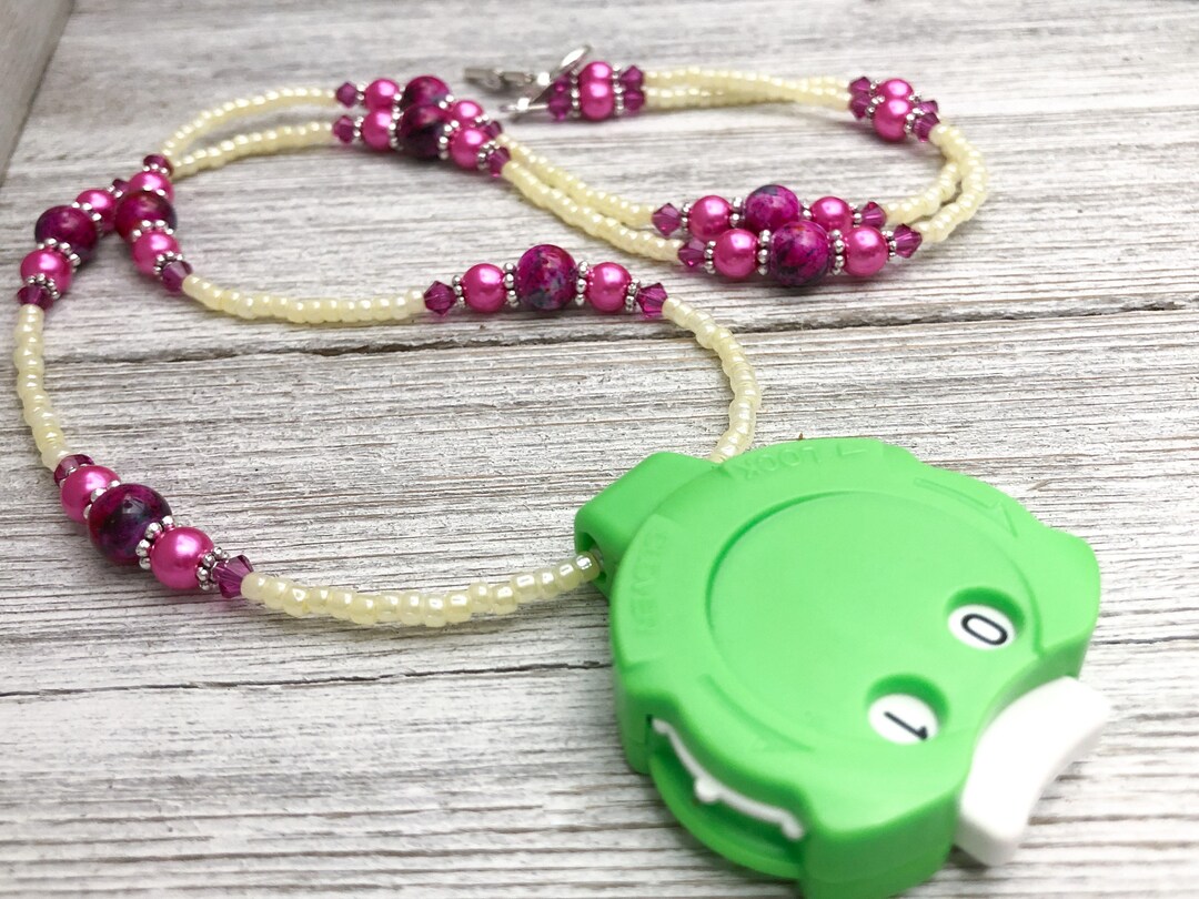 Fuschia Locking Row Counter Necklace, Wearable Stitch Counter, Gift for ...