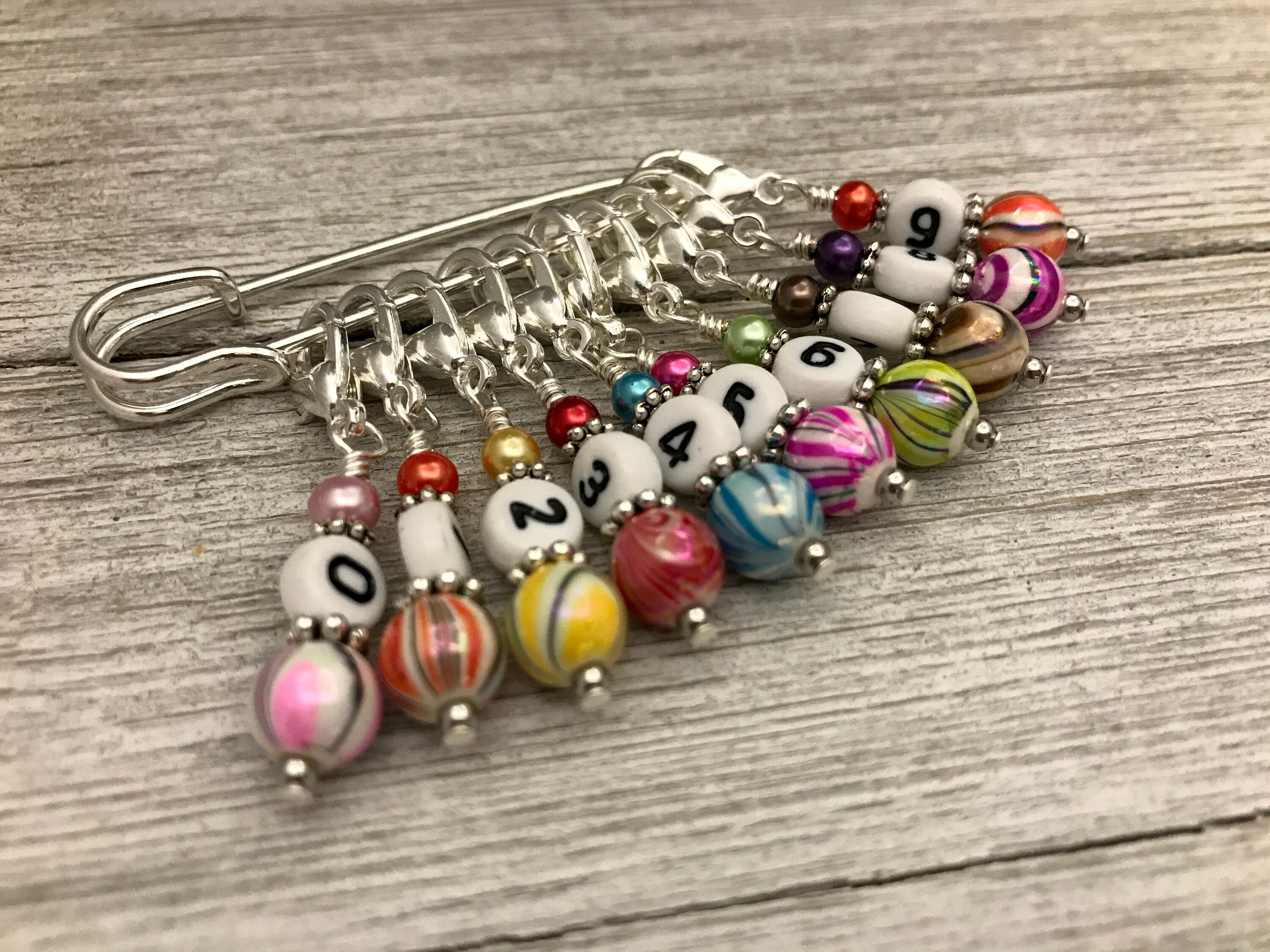 Rainbow Numbered Stitch Marker Set for Knitting or Criochet - Etsy