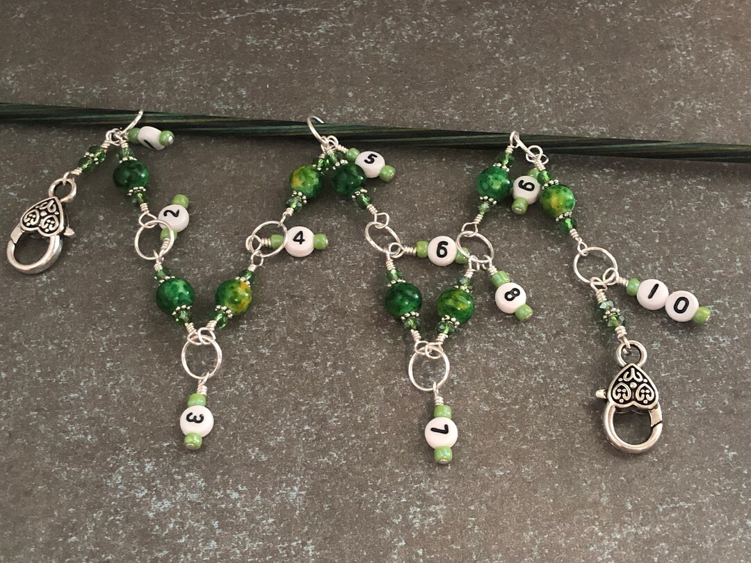 Beaded Row Counter Chain: Knitting Progress Keeper, Stitch Marker - Etsy