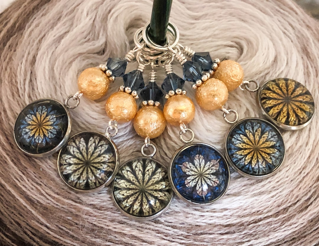 Flower Fractal Stitch Markers for Knitting or Crochet, Gift for Knitter ...