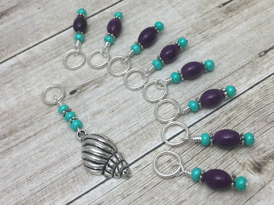 Seashell Stitch Marker Set for Knitting, Progress Keepers, Gifts for ...