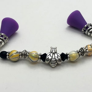 Honey Bee Knitting Needle Point Protector, Beaded Needle Stopper, Gift ...