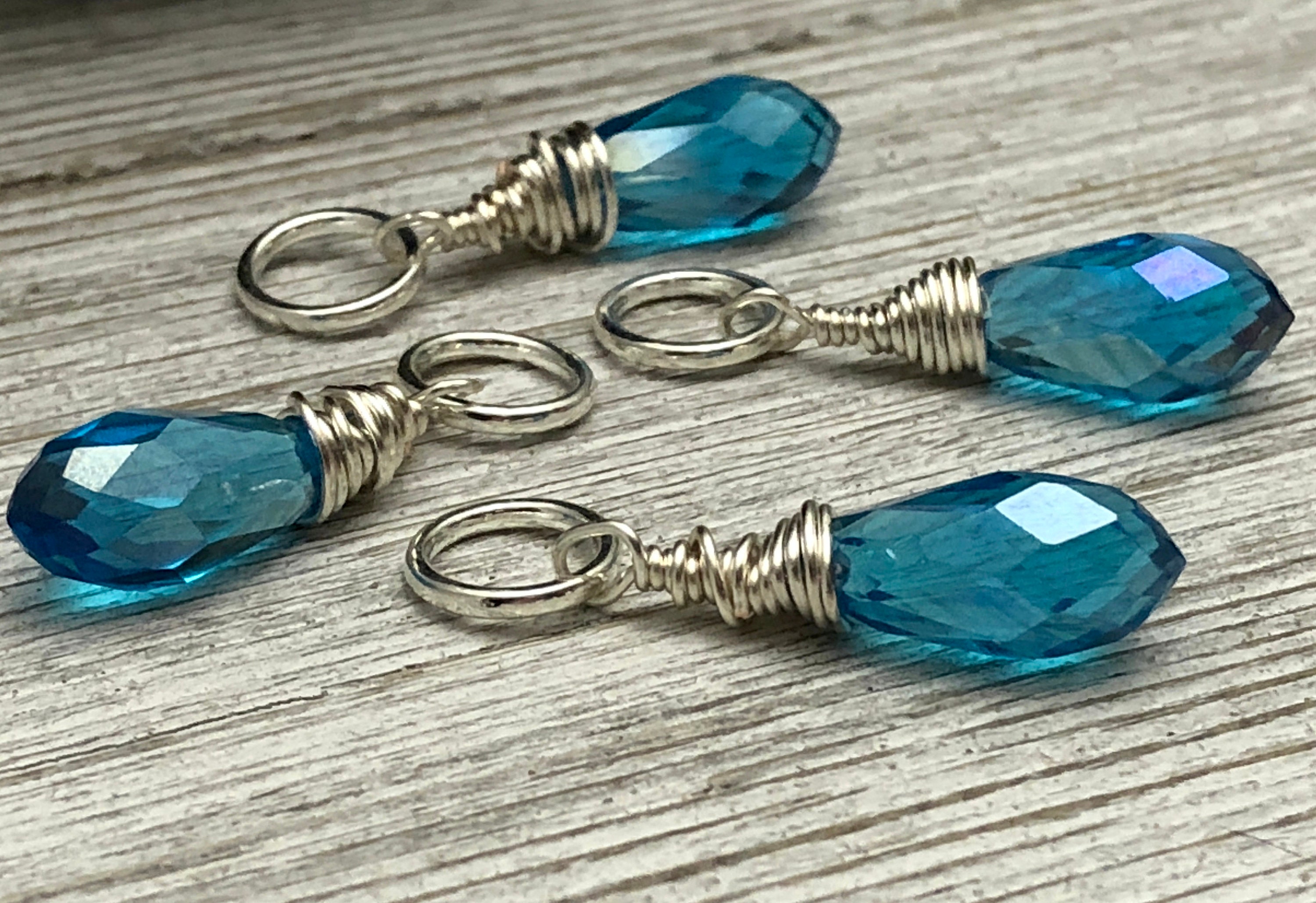 Crystal Teardrop Snag Free Stitch Markers: Knitting Gift - Etsy