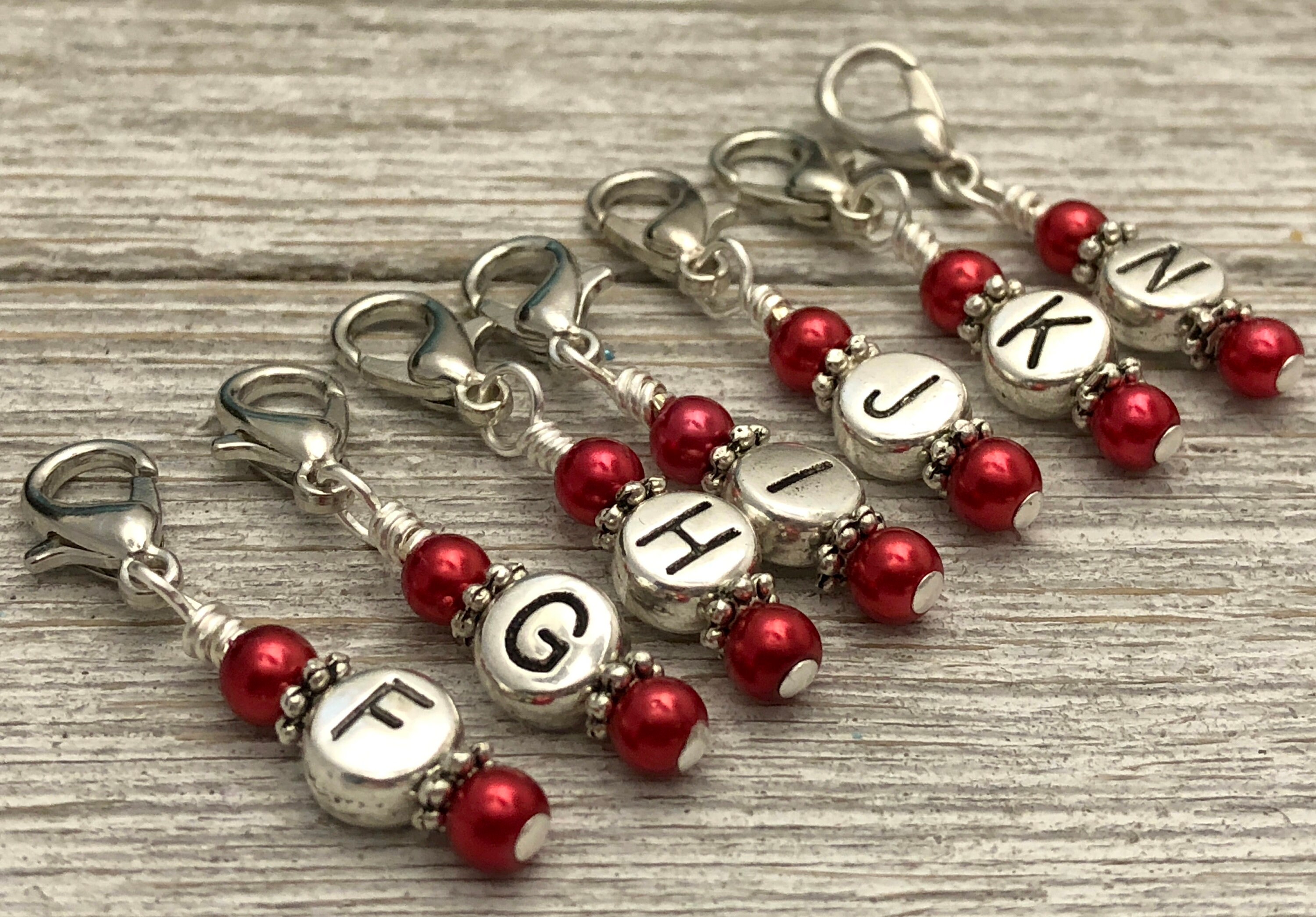 Crochet Hook Letter Stitch Markers: Knitting Needle Size Reminder - Etsy