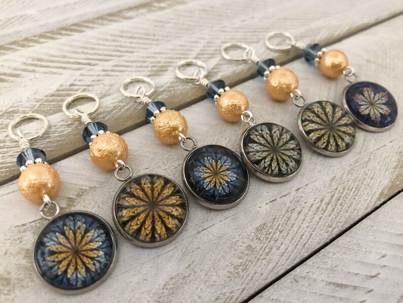 Flower Fractal Stitch Markers for Knitting or Crochet Gift | Etsy