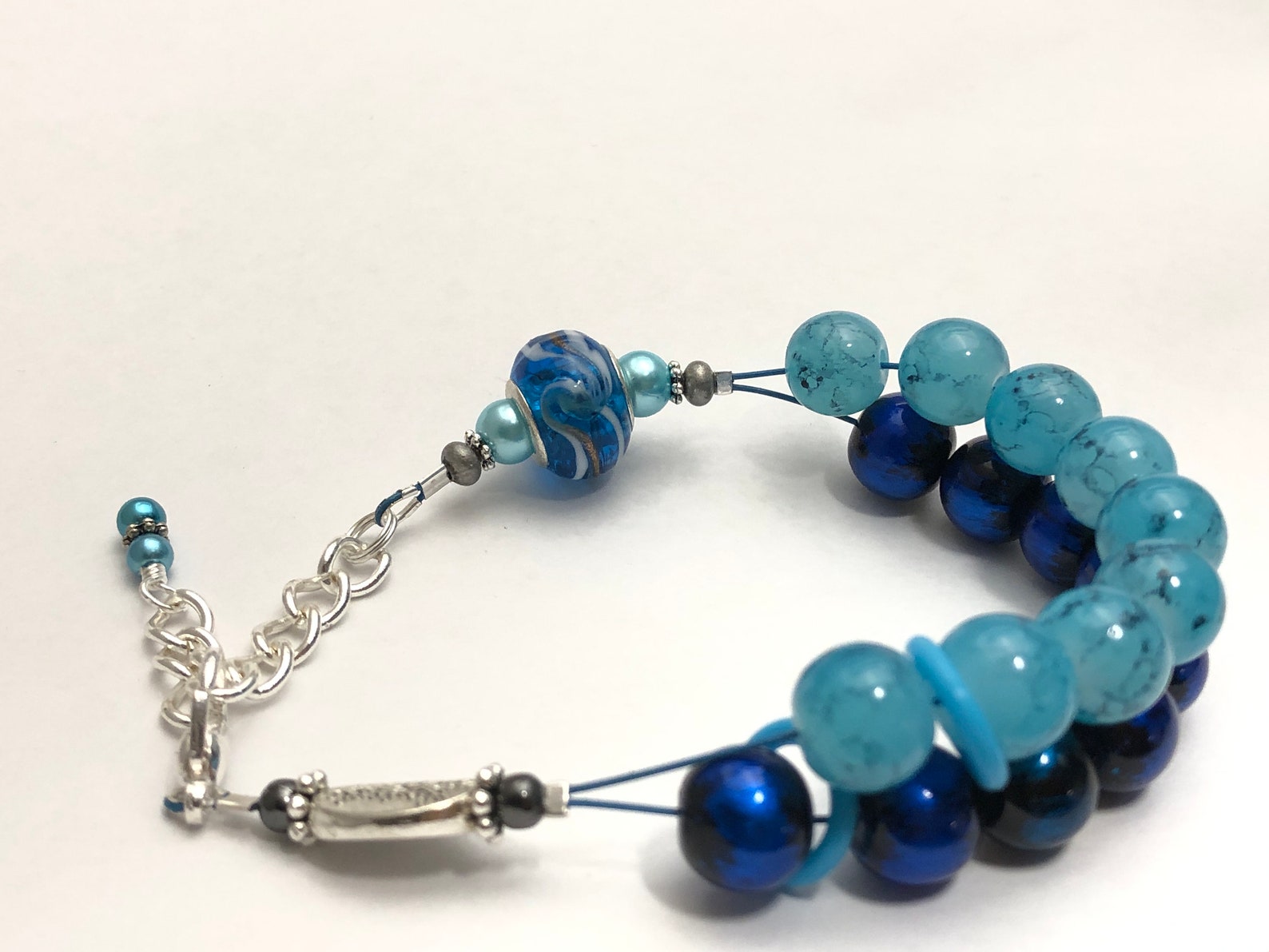 Blue Wave Abacus Counting Bracelet Row Counter for Knitting - Etsy