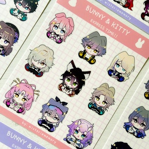 Honkai Star Rail Sticker Sheet Kafka, Himeko, Fu Xuan, Yanqing, March ...