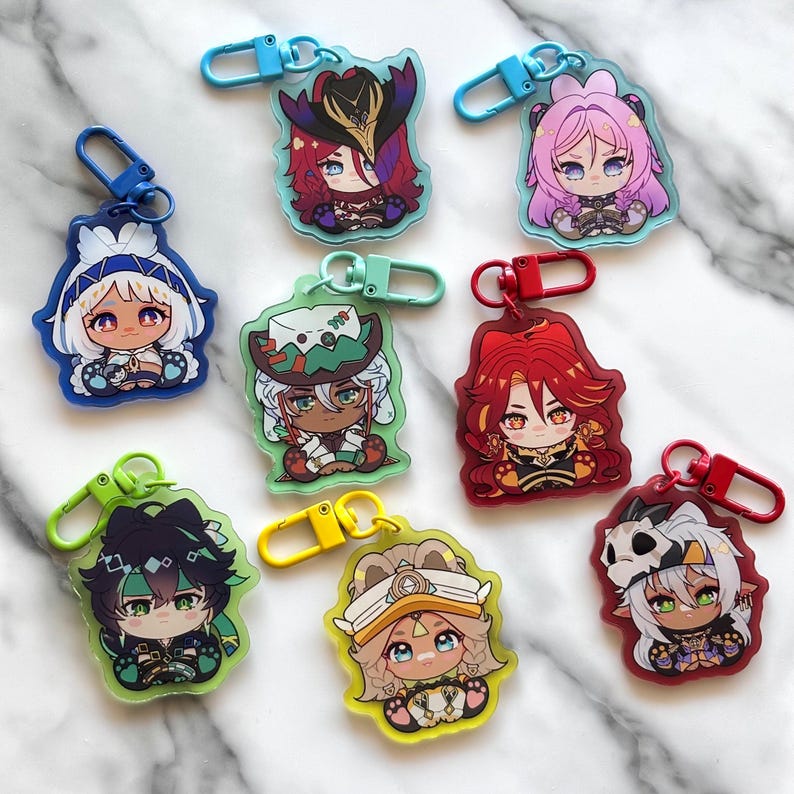 Genshin Impact Keychain Natlan - Kinich, Mualani, Mavuika, Kachina ...