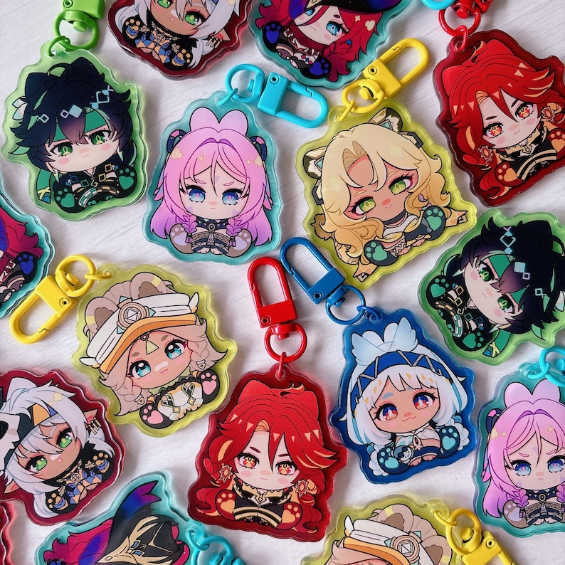 Genshin Impact Keychain Natlan - Kinich, Mualani, Mavuika, Kachina ...