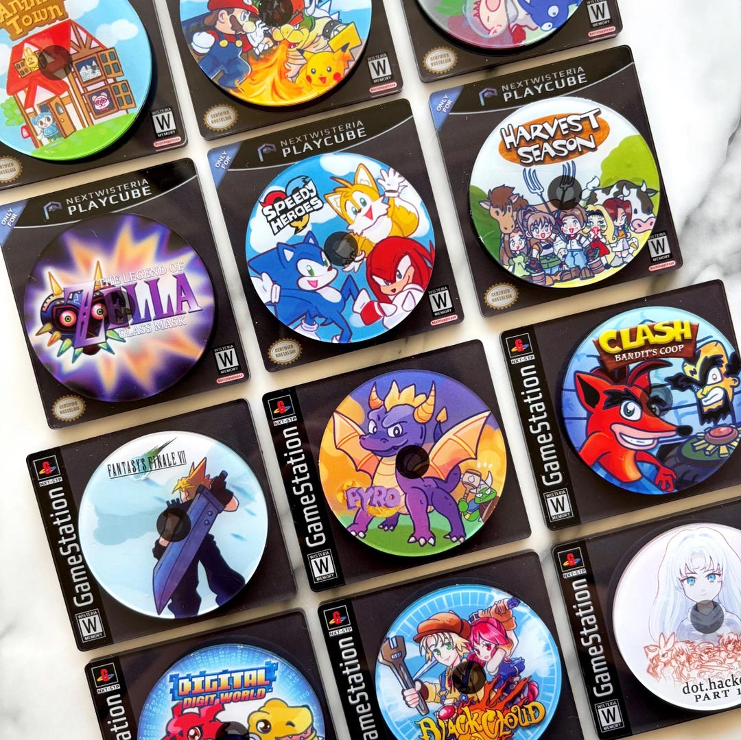 Retro Video Game Spinning Magnet – Gamecube, PS1 - Etsy