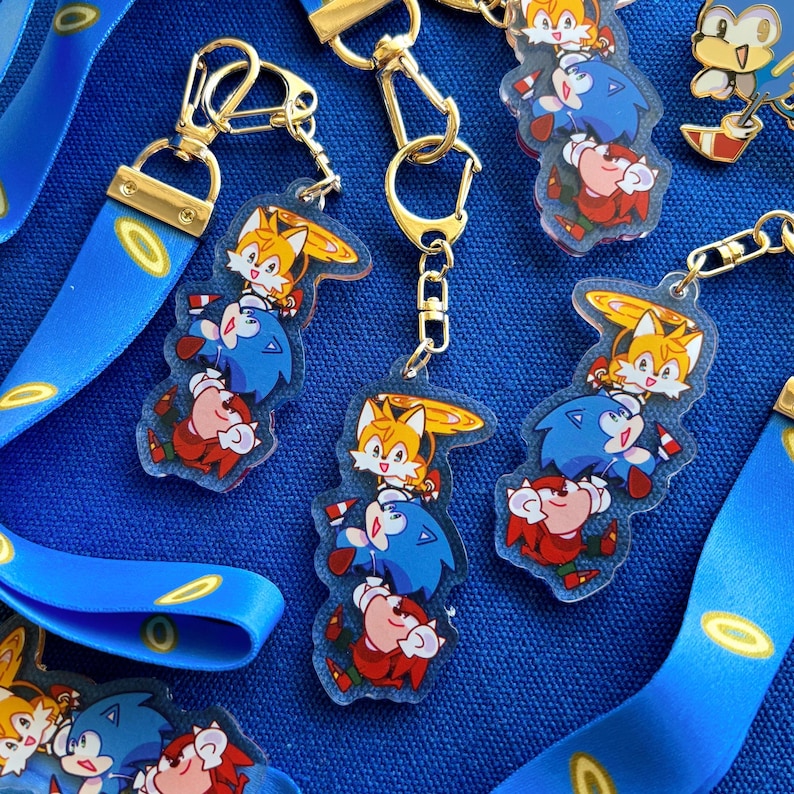 Sonic Heroes Team Sonic Rose Dark Keychain: Double-sided Acrylic Charm ...