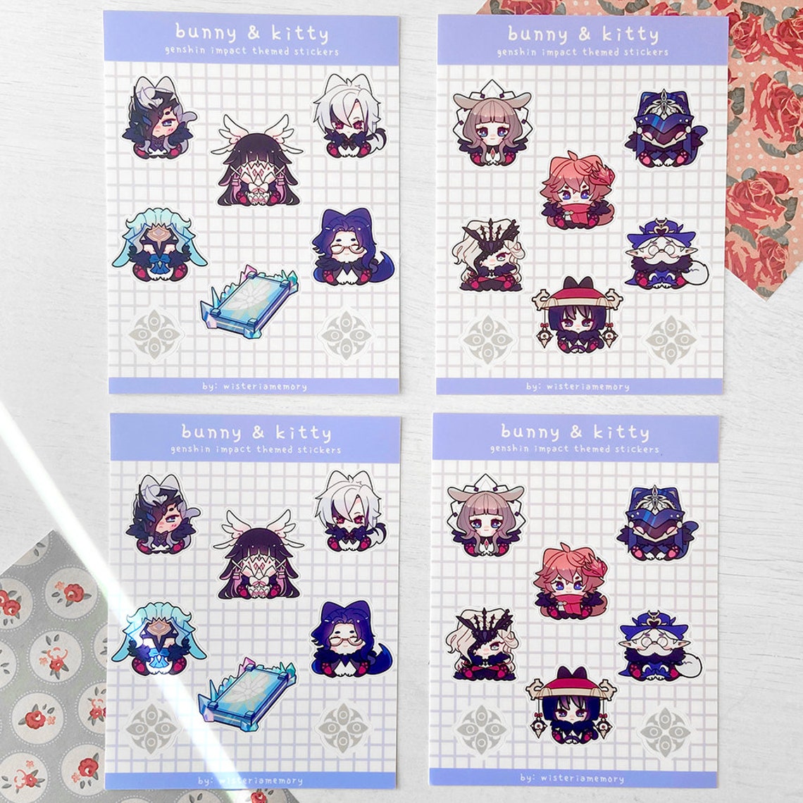 Fatui Harbingers Stickers Bunny & Kitty Tartaglia - Etsy Canada