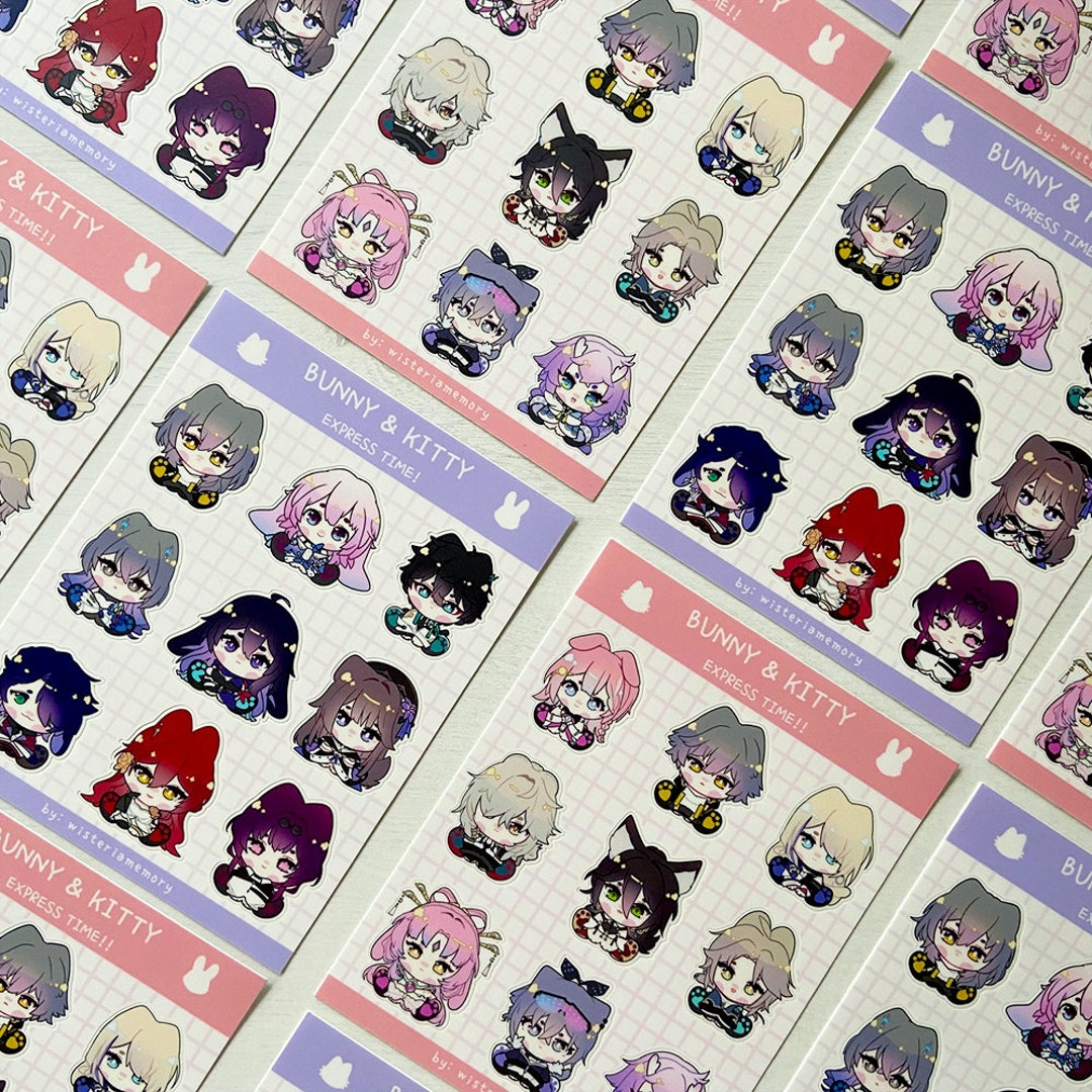 Honkai Star Rail Sticker Sheet Kafka, Himeko, Fu Xuan, Yanqing, March ...
