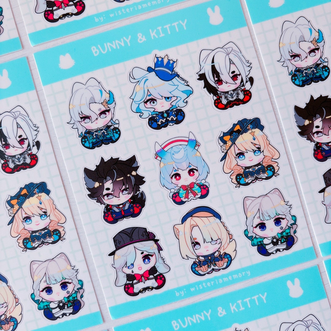 Fontaine Sticker Sheet Genshin Impact Stickers: Furina, Arlecchino ...