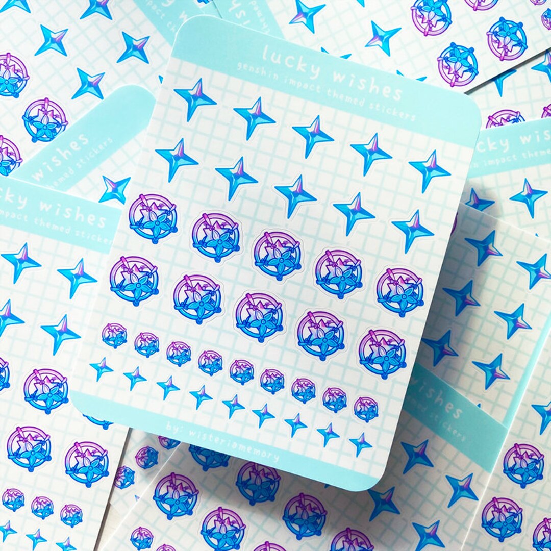 Genshin Impact Primo Gem and Wishes Sticker Sheet - Etsy