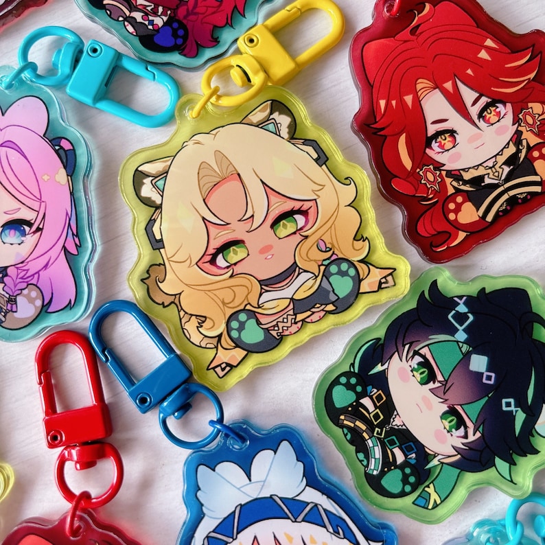 Genshin Impact Keychain Natlan - Kinich, Mualani, Mavuika, Kachina ...