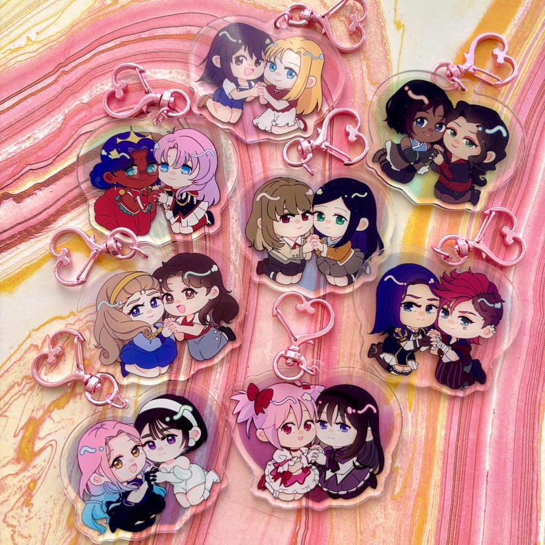Yuri Anime Acrylic Keychain - Utena Anthy Mizisua Shiznat Korrasami ...