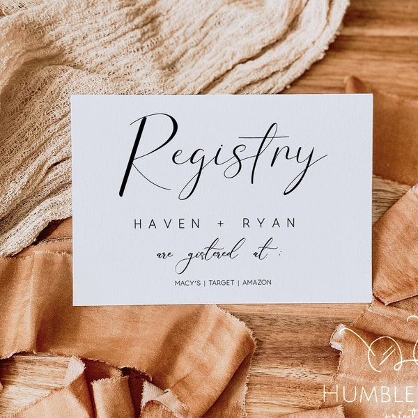 Wedding Registry Cards Template - Etsy