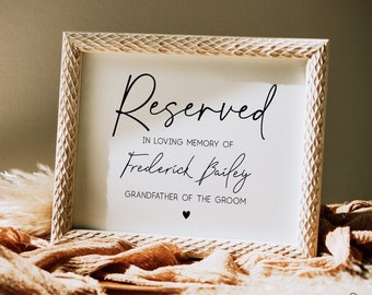 Frosted Acrylic Reserved in Loving Memory of Sign Reserved - Etsy