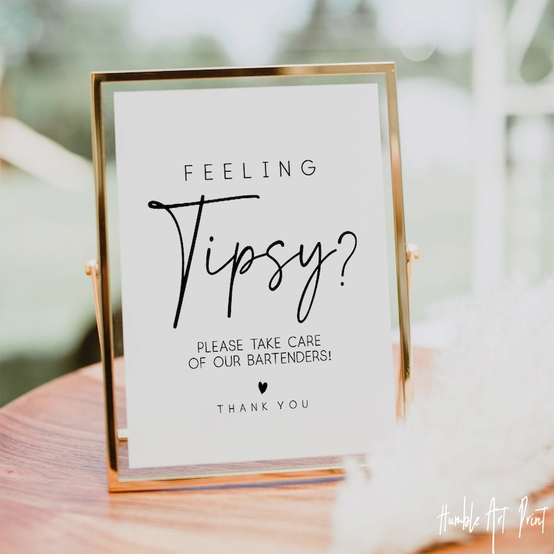 Wedding Bartender Tips Sign ,bartender Tipping Sign,printable Tip ...