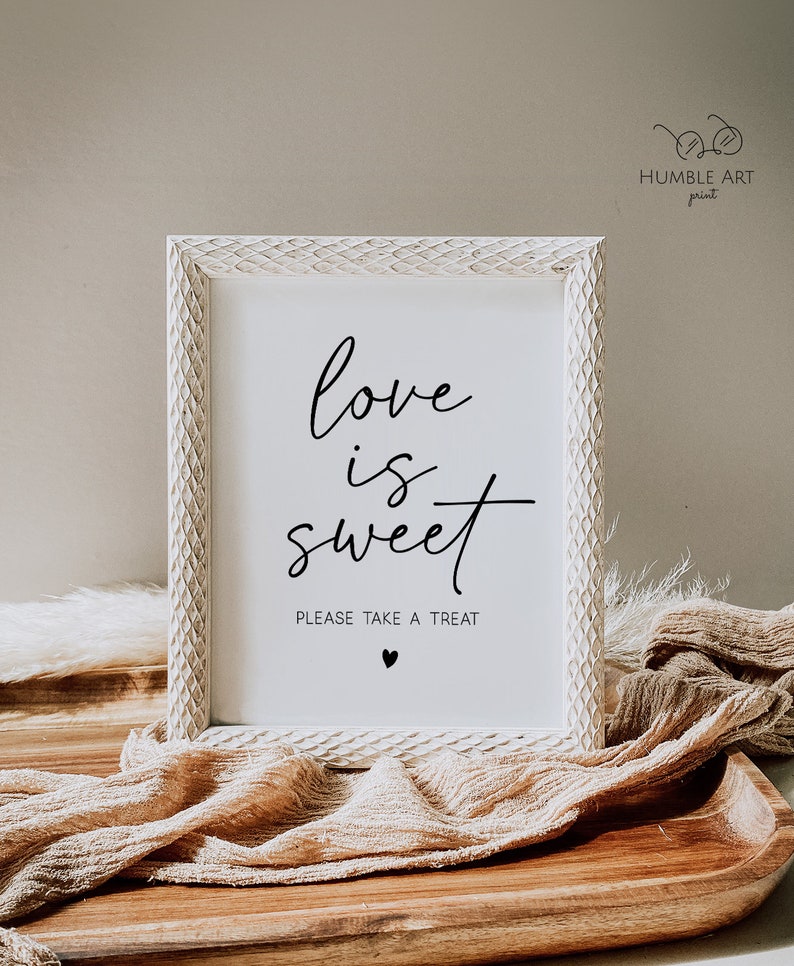Love is Sweet Please Take A Treat Sign Printable Editable - Etsy