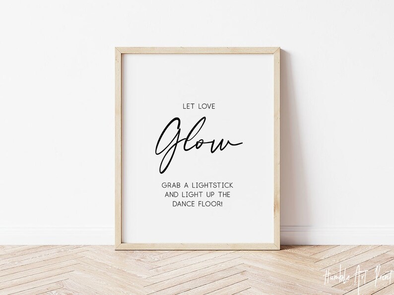 Light up the Dance Floor Sign, Wedding Glow Sticks Sign, Glow Sticks ...