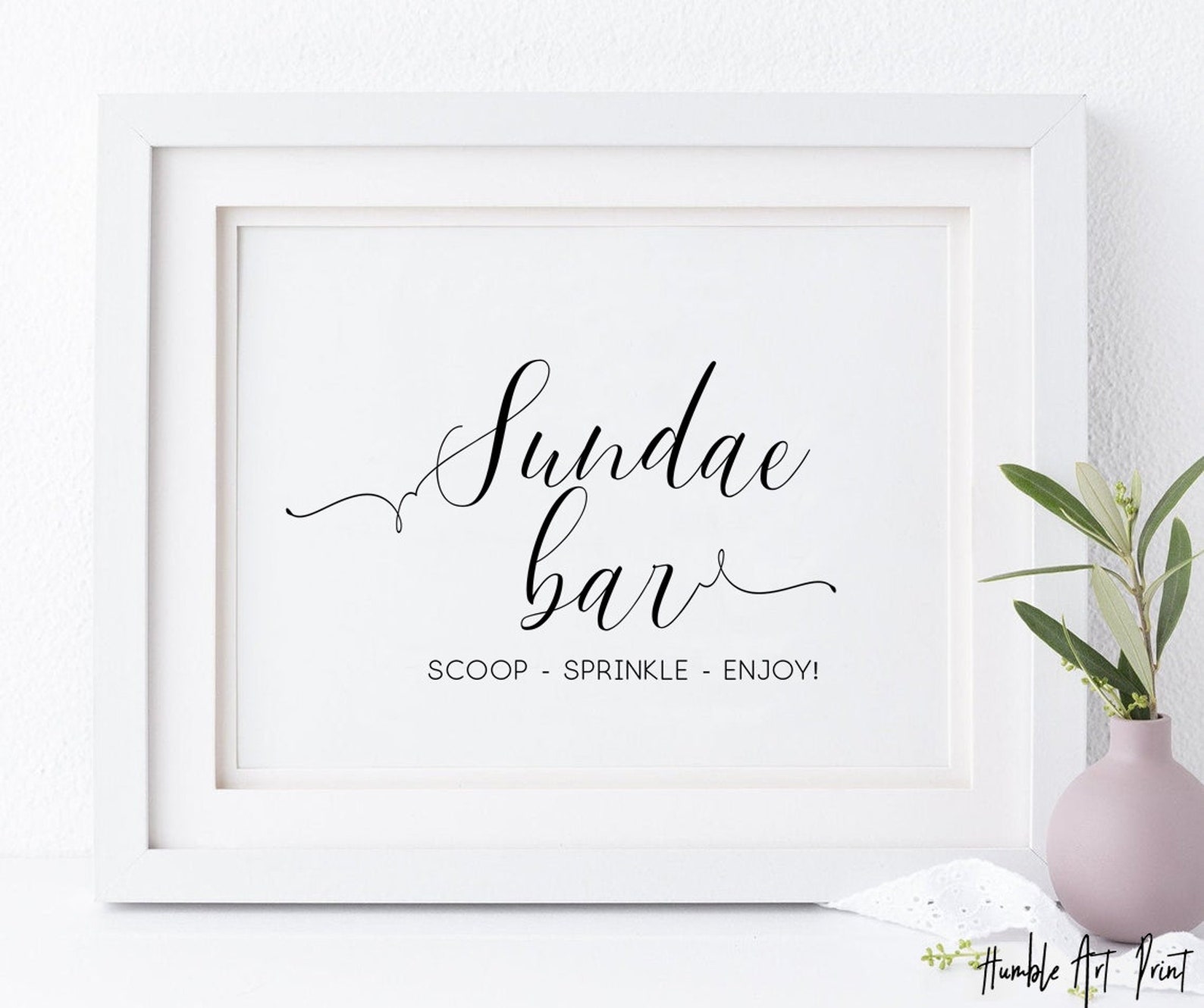 Sundae Bar Sign,ice Cream Bar Sign,dessert Table Sign,dessert Bar Sign ...