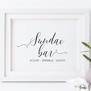 Sundae Bar Sign,ice Cream Bar Sign,dessert Table Sign,dessert Bar Sign ...