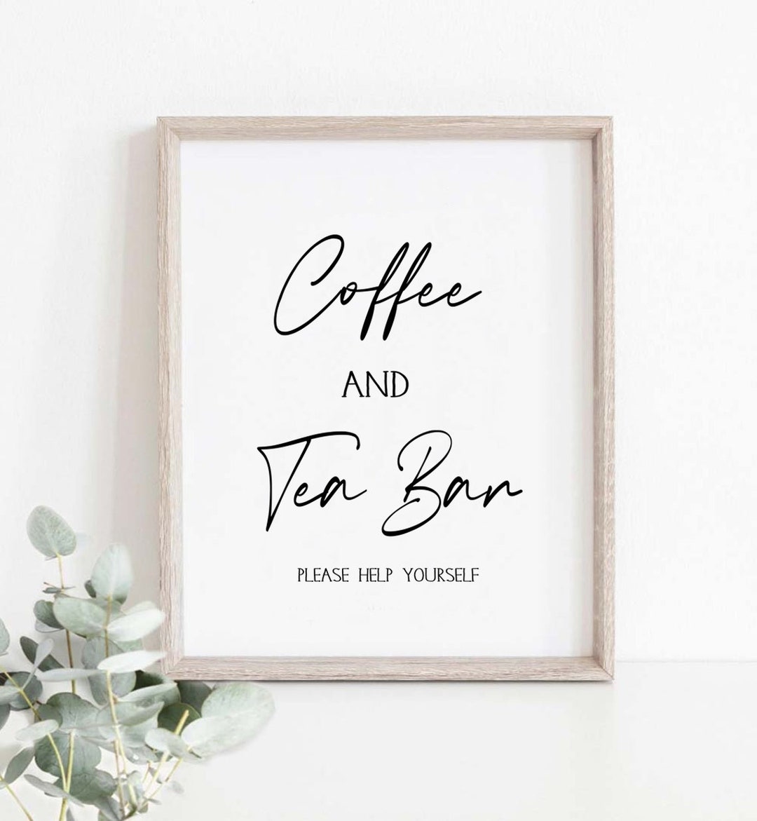 Wedding Bar Signs, Coffee Bar Sign, Tea Bar Sign, Wedding Printables ...