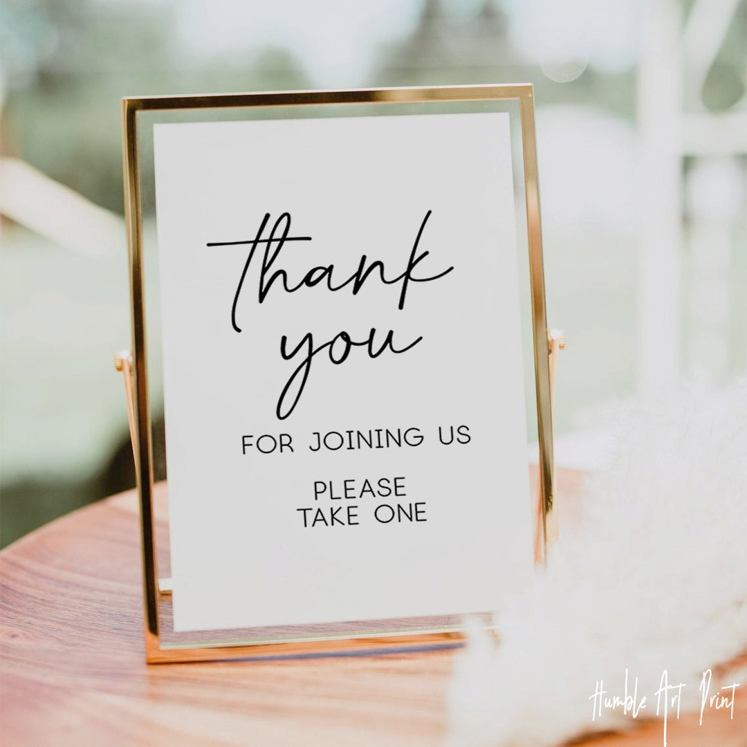 Thank You Sign , Please Take One, Wedding Decor, Wedding Signs, Wedding ...