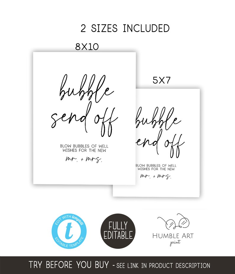Bubble Send off Sign Newlywed Send off Sign Newlywed Table - Etsy