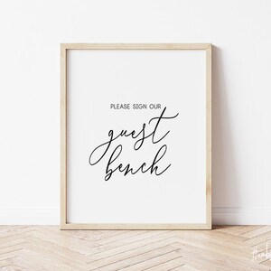 Please Sign Our Guest Bench, Wedding Guest Book Sign, Wedding Guestbook ...
