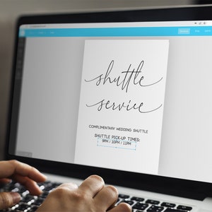 Shuttle Service Printable, Minimalist Table Sign, Wedding ...
