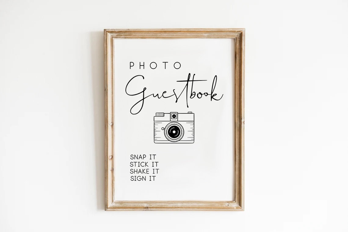 Modern Photo Guestbook Sign Photo Booth Station Guest Book - Etsy