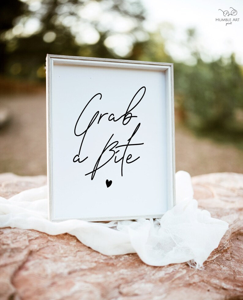 Grab a Bite Food Table Sign Buffet Table Sign Wedding Signs - Etsy